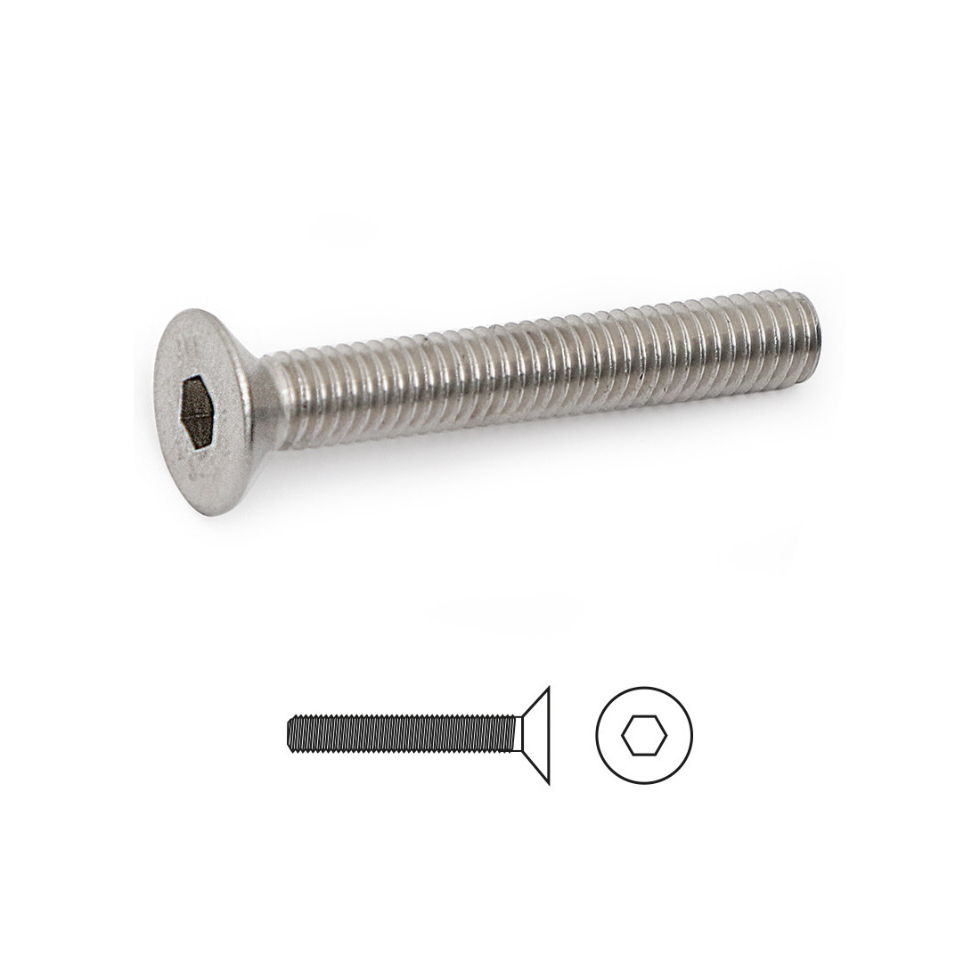 TORNILLO ROSCA METAL ALLEN DIN 7991 ACERO INOXIDABLE